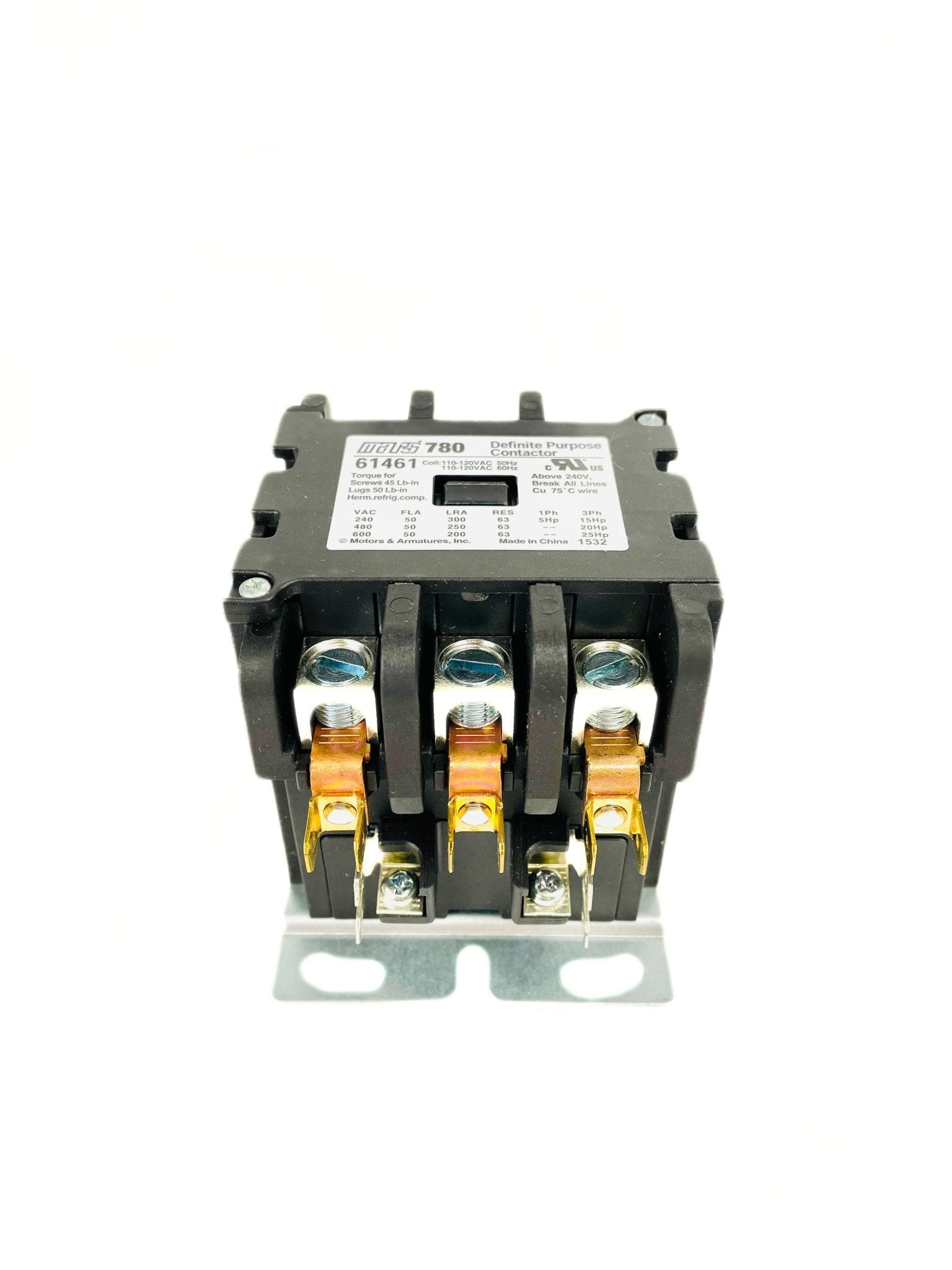 Mars 3 Pole 50 Amp 120V Contactor 61461